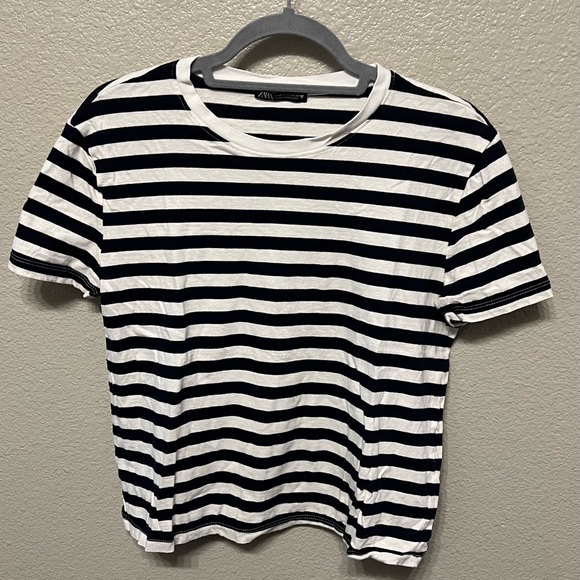 Zara | Tops | Zara Basic Shirts All In Good Condition Stripes And Beige ...